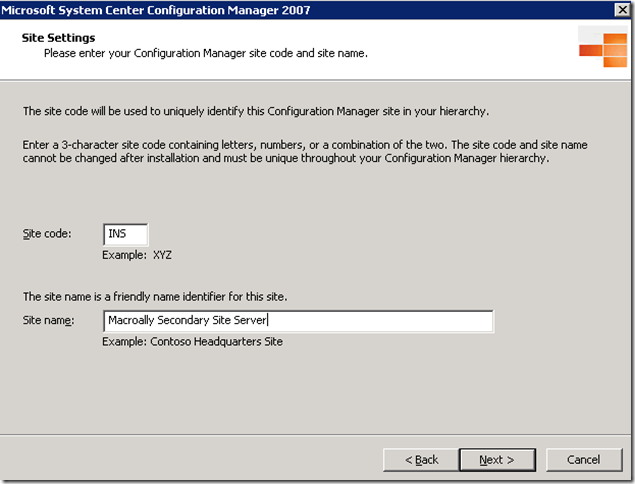 SCCM 2012: Installation & Configuration of SCCM2007 Secondary Site